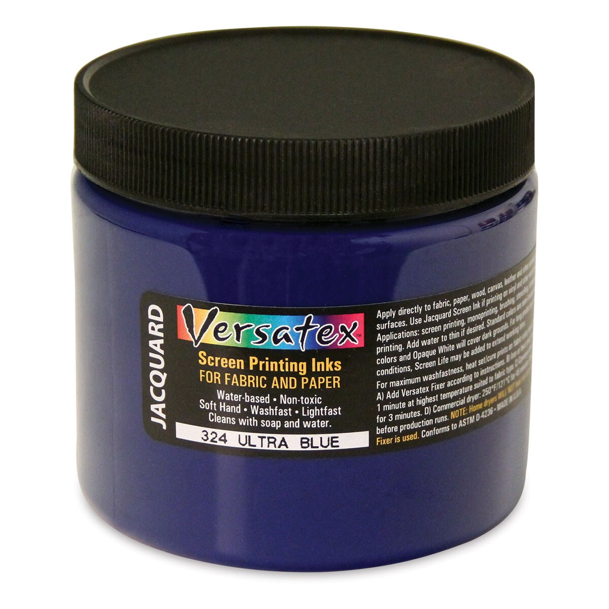 Jacquard Versatex Screen Printing Ink - Ultra Blue, 16 oz jar, Color ...