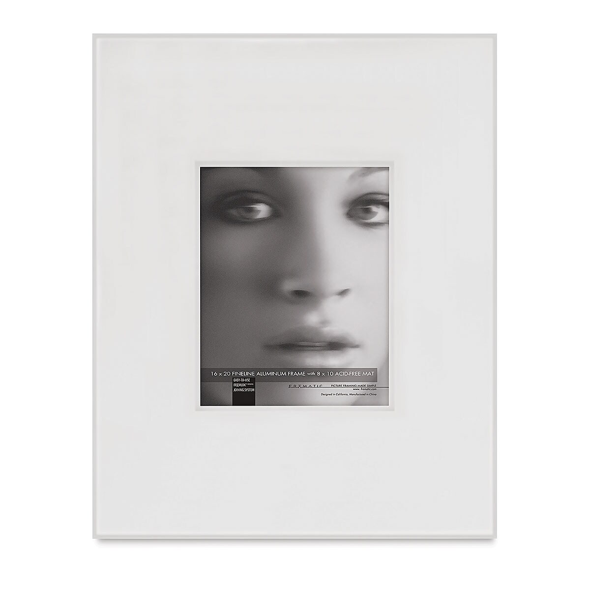 MCS Framatic Frame - White, 16" x 20" w/8" x 10" Opening, Shadow Mat ...