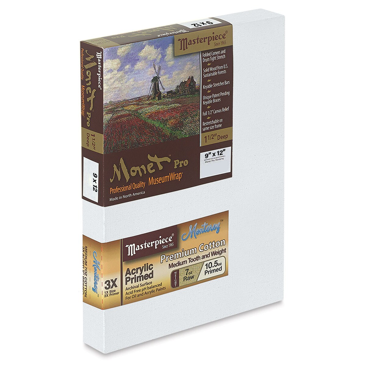 Masterpiece Monet Pro Monterey Cotton Canvas - 9" x 12", 1-1/2" Profile ...