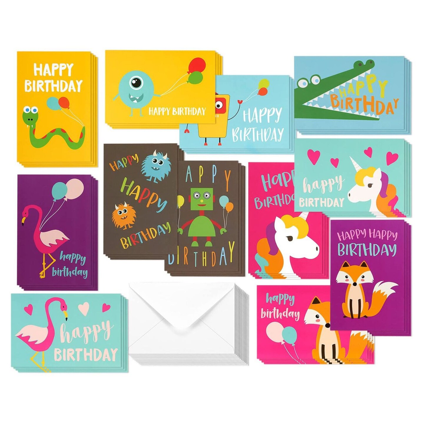48 Pack Bulk Happy Birthday Cards with Envelopes, 4x6 inch Birthday ...