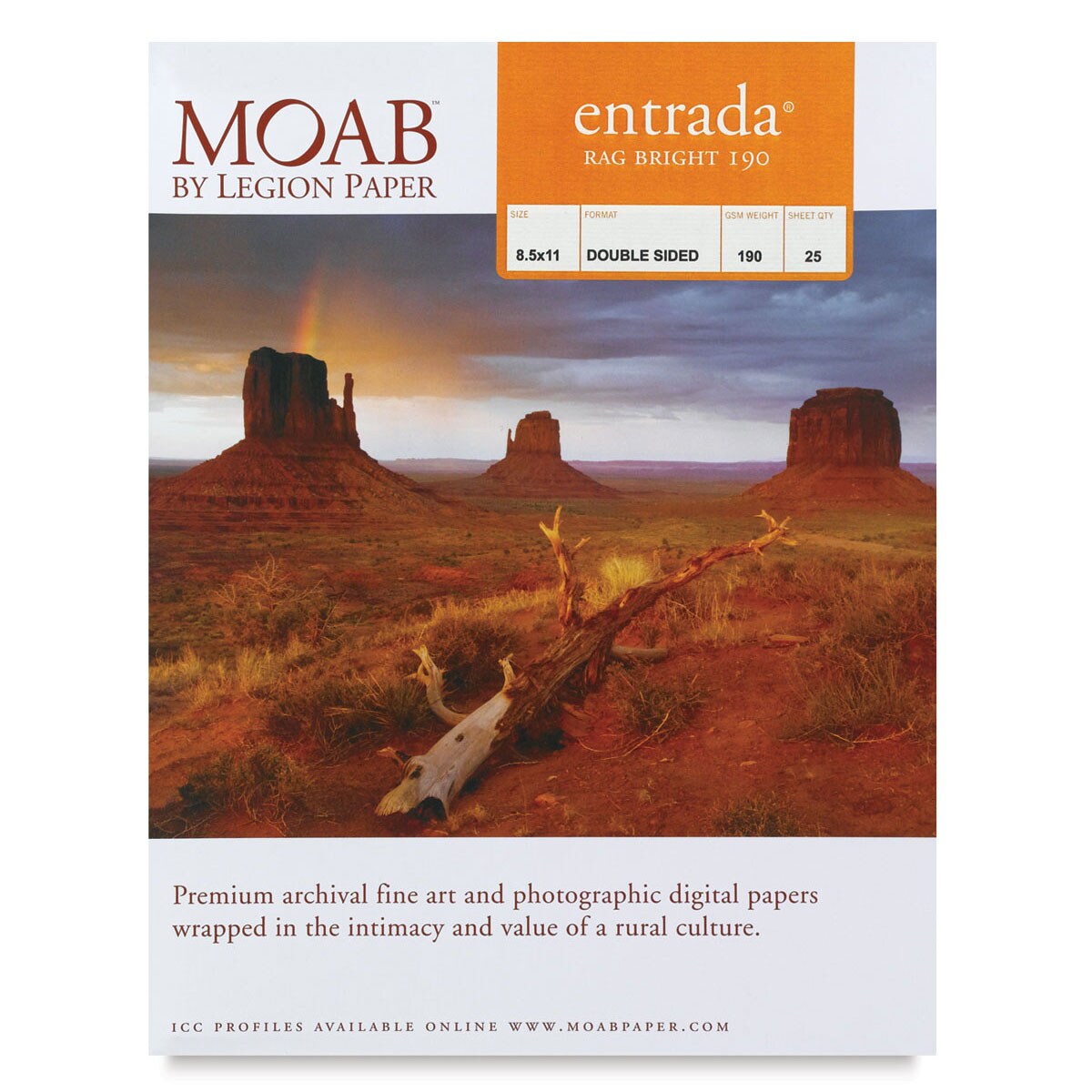 Legion Moab Entrada Digital Rag Paper - 8-1/2" x 11", Bright White, 190 ...
