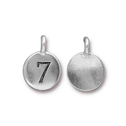 TierraCast 11mm Antique Silver Plated Number 7 Charm | Michaels