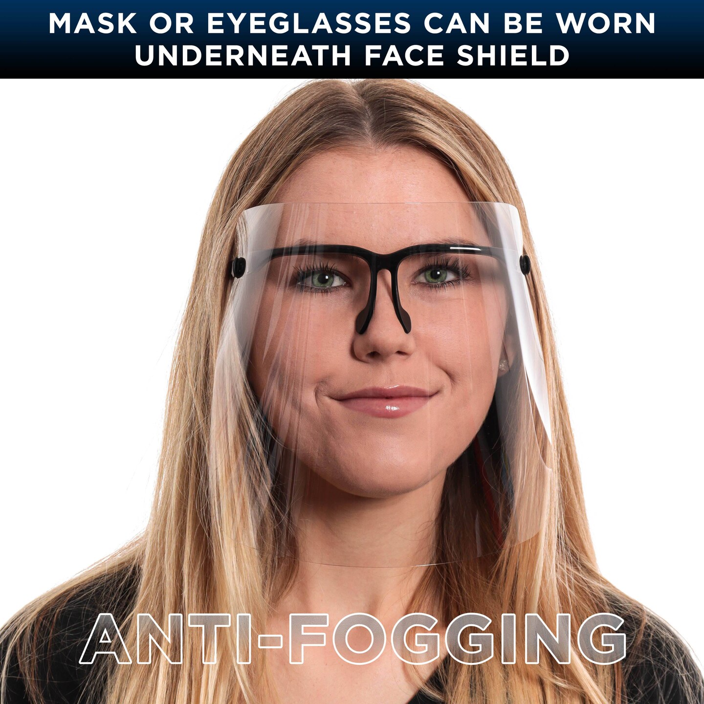 Safety Face Shields With Black Glasses Frames Pack Of 4 Ultra Clear Protective Full Face