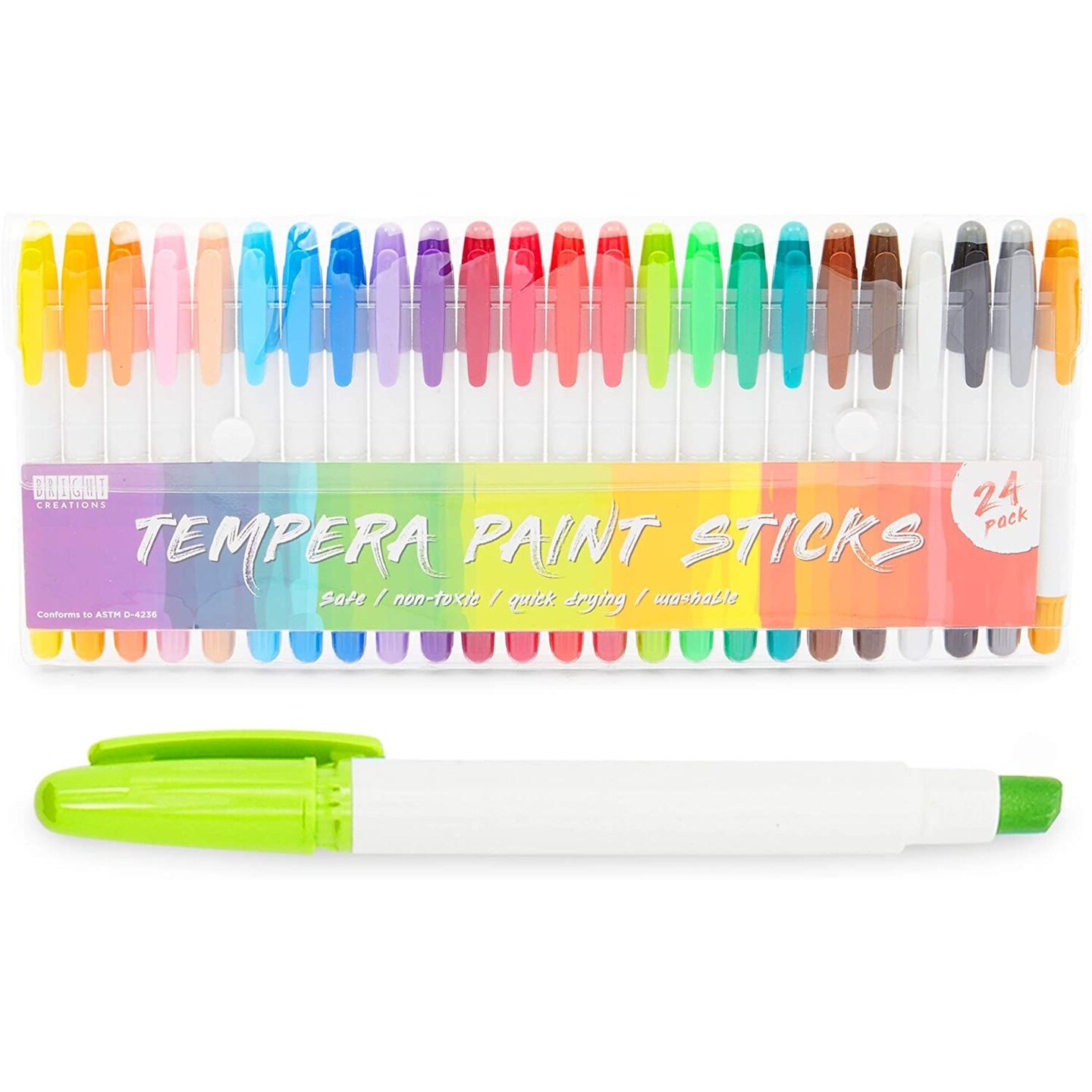 Washable Tempera Paint Sticks for Kids, 24 Colors (5 in, 24 Pack ...