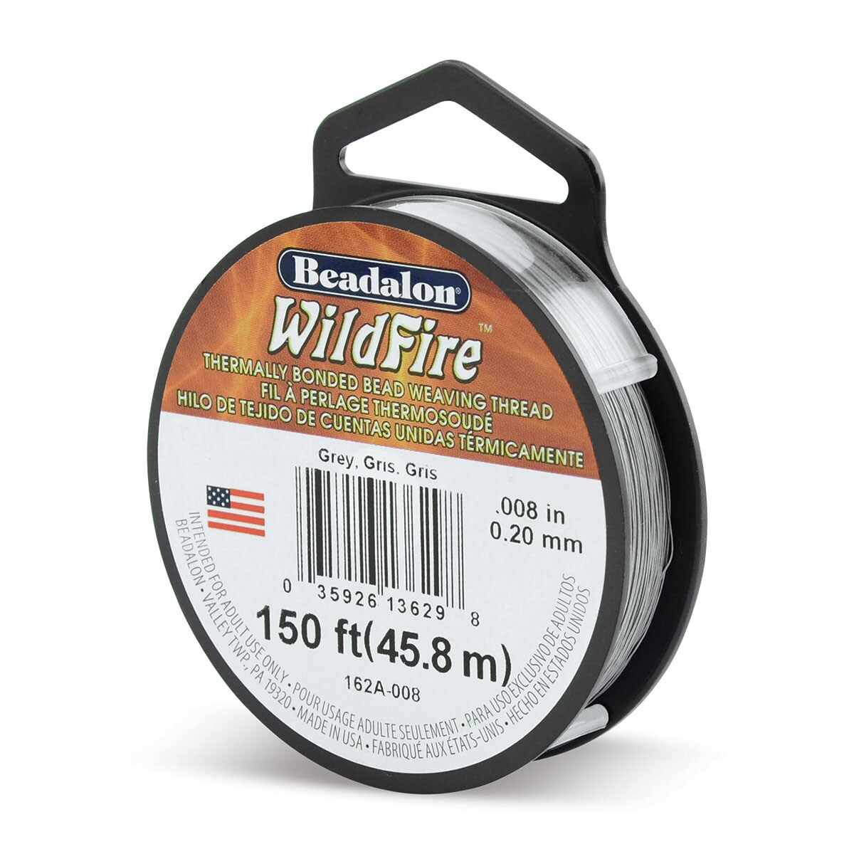 Beadalon WildFire Beading Thread - Grey, 0.008", 50 yds | Michaels