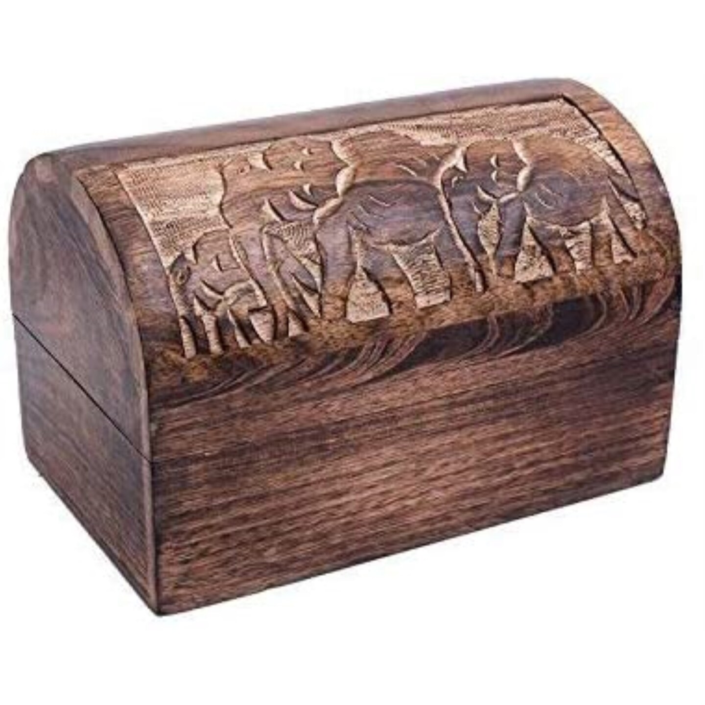 Wooden Keepsake Storage Box 9 x 6" Elephant Carvings | Michaels