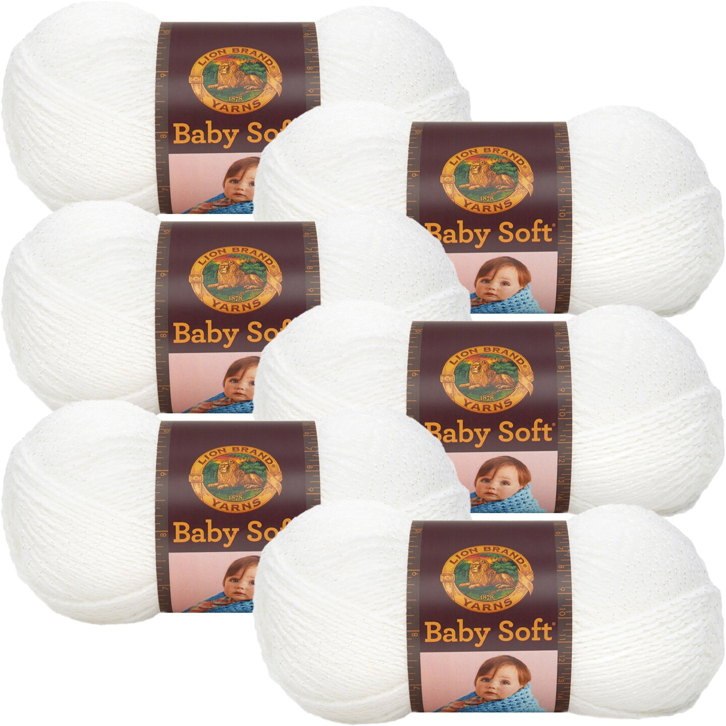 (6 Pack) Lion Brand Baby Soft Yarn - White Pompadour | Michaels