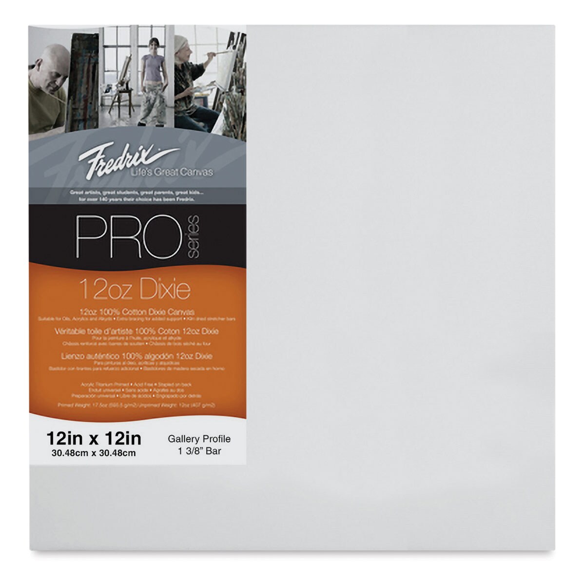 Fredrix Pro Series Dixie Gallery Profile Canvas - 12" x 12", 1-3/8 ...