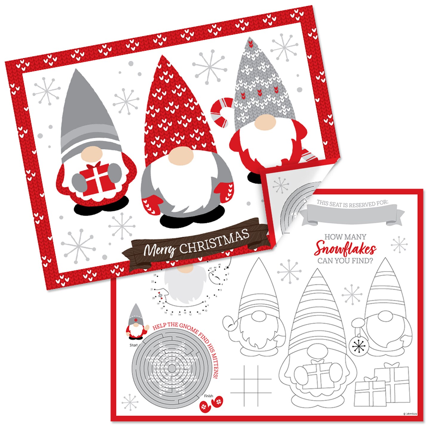 Big Dot of Happiness Christmas Gnomes - Paper Holiday Party Coloring ...