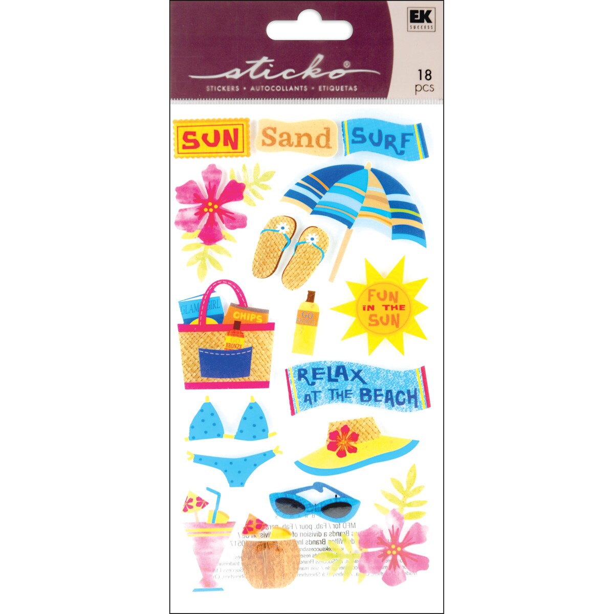 Sticko Stickers-Sun, Surf & Sand | Michaels