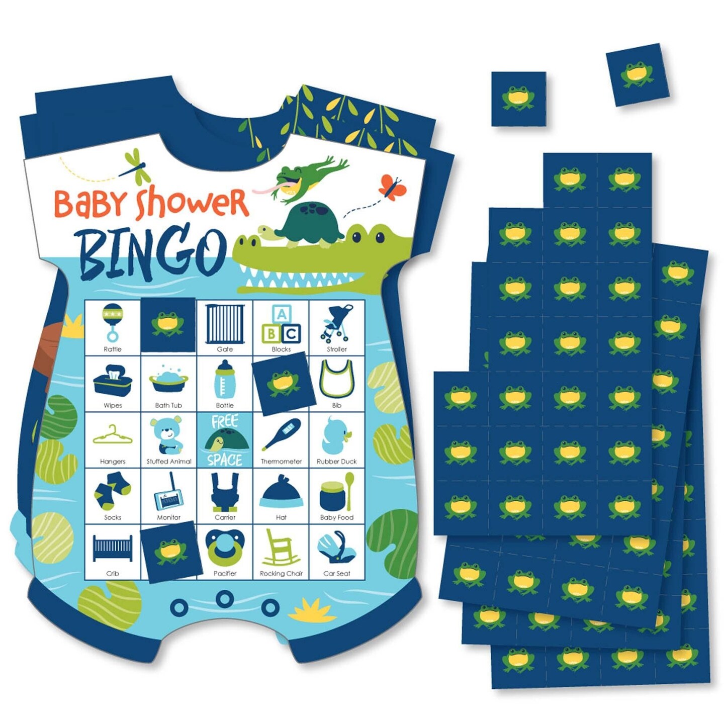 Big Dot of Happiness Pond Pals - Picture Bingo Cards and Markers - Frog ...