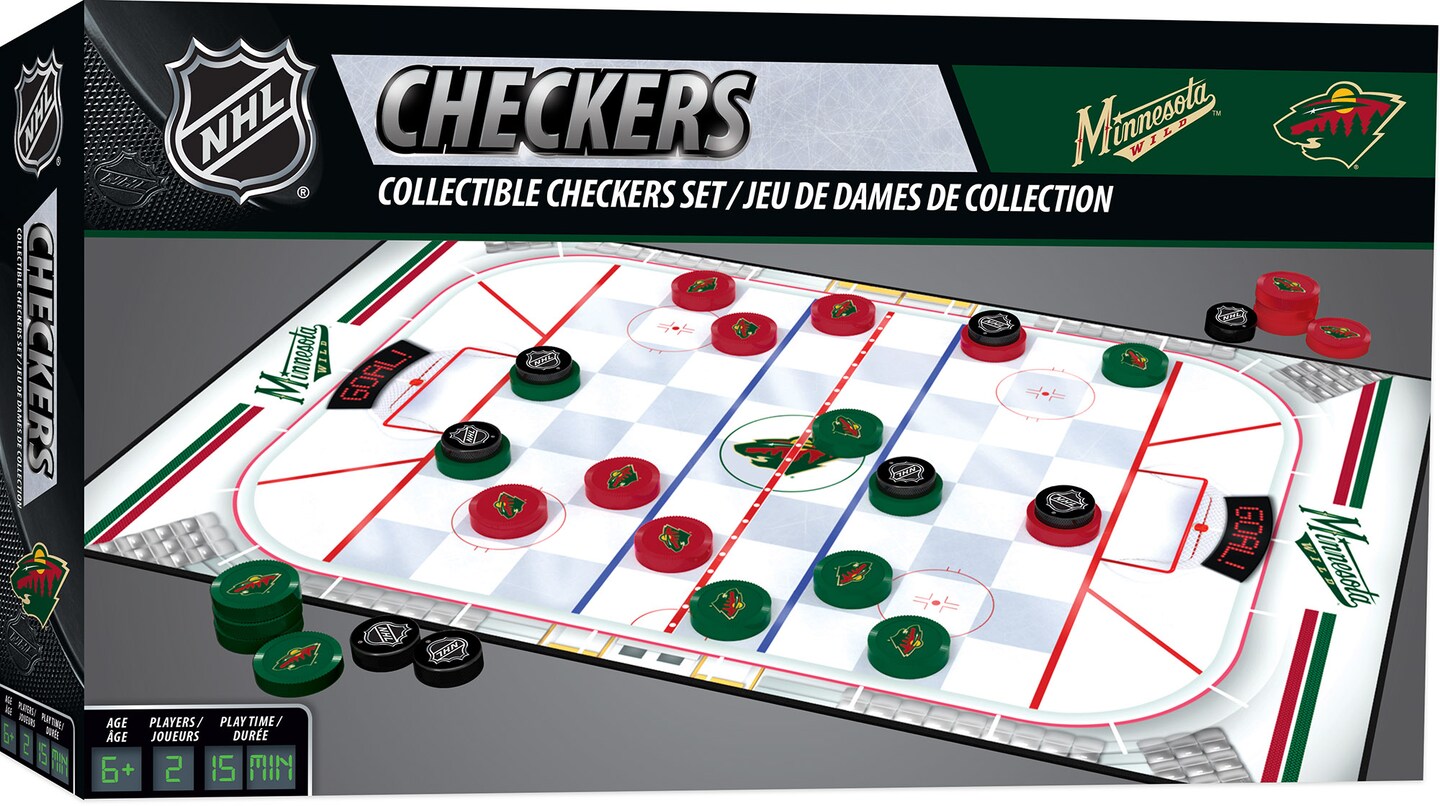 MasterPieces Officially licensed NHL Minnesota Wild Checkers Board Game ...