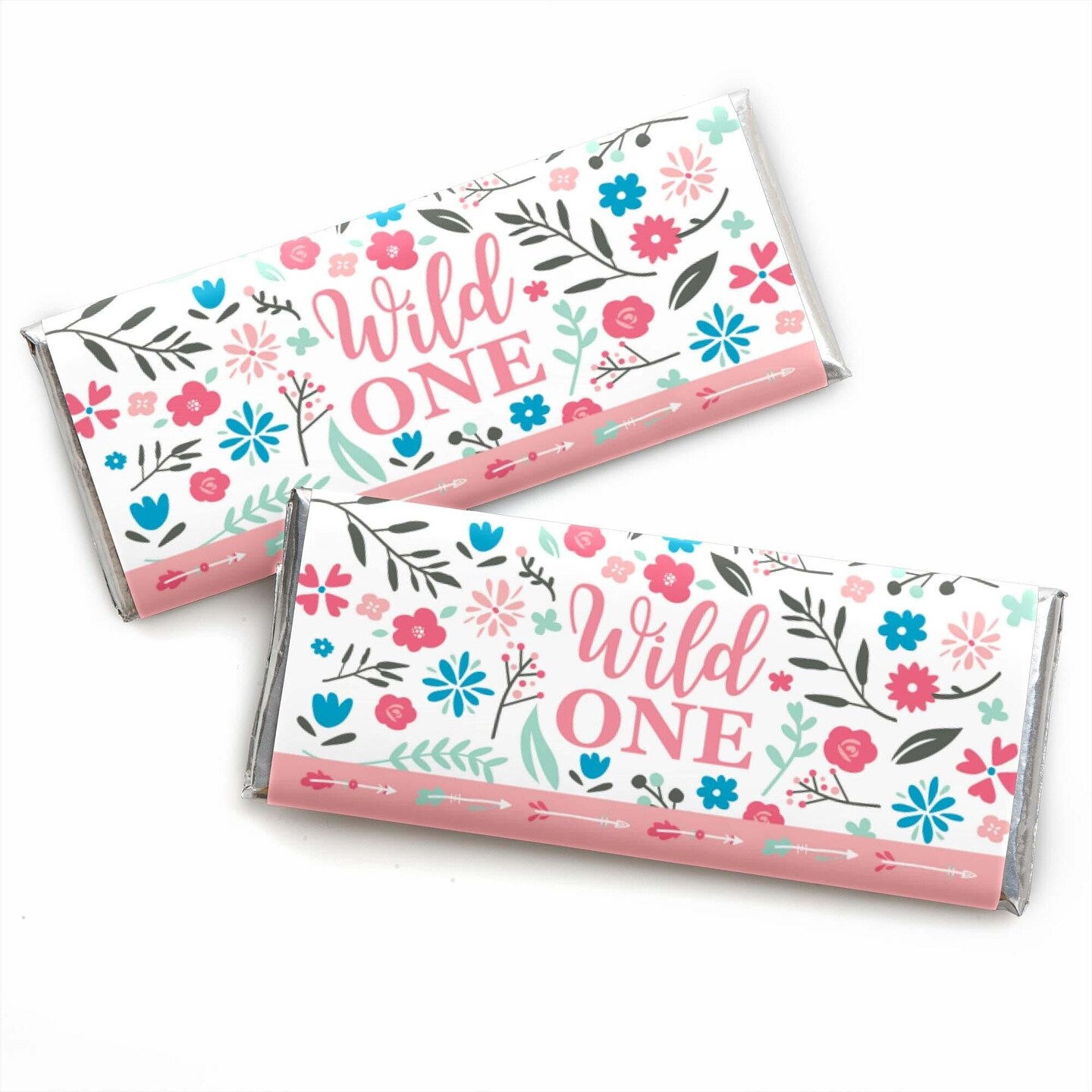 Big Dot of Happiness She's a Wild One - Candy Bar Wrapper Boho Floral ...