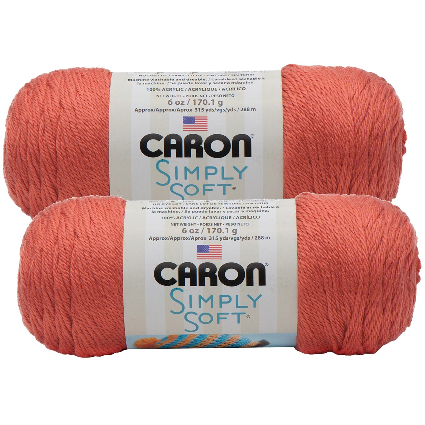 (Pack of 2) Caron Simply Soft Solids Yarn-Persimmon, Count: 2 | Michaels