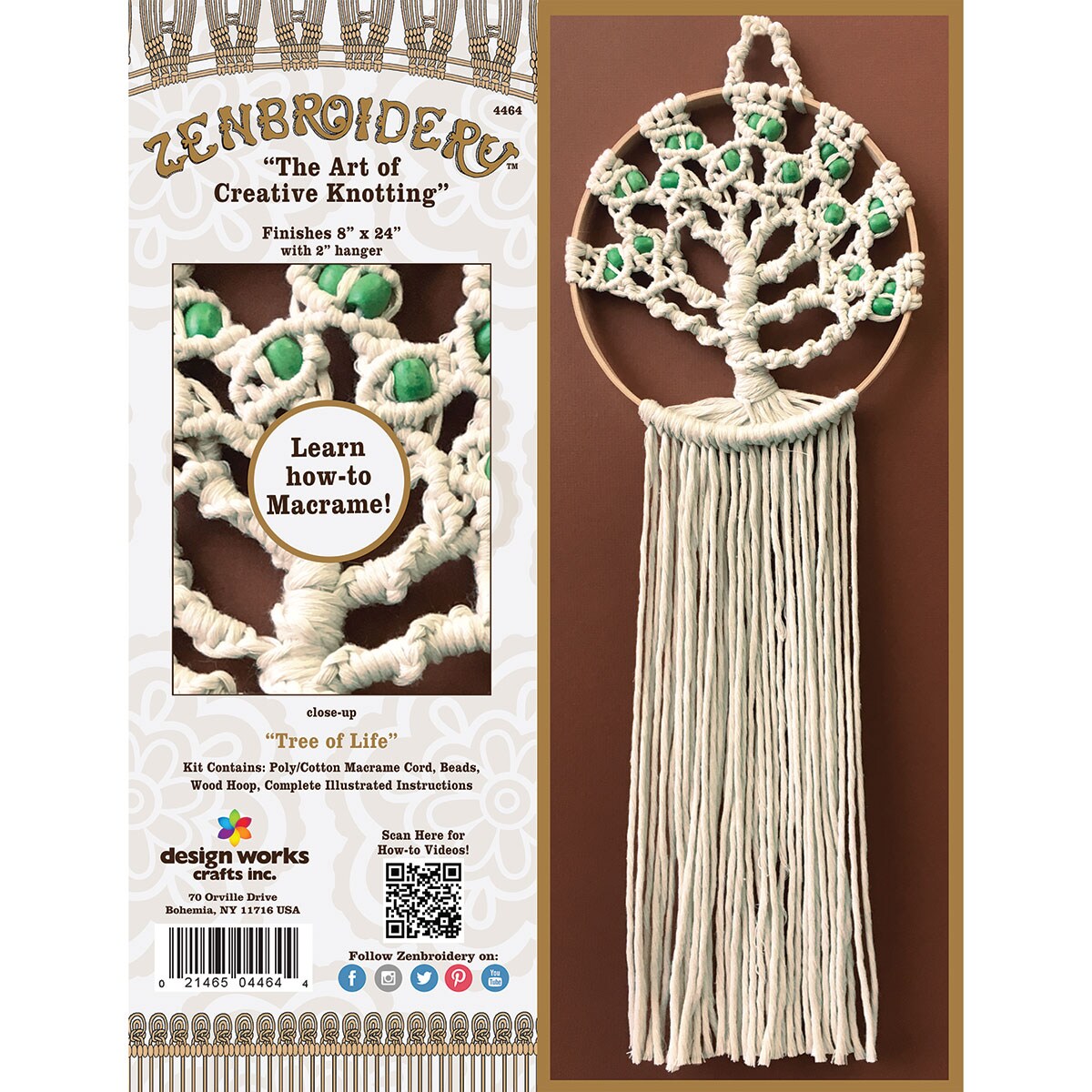 Design Works Zenbroidery Macramé Kit - Tree of Life | Michaels