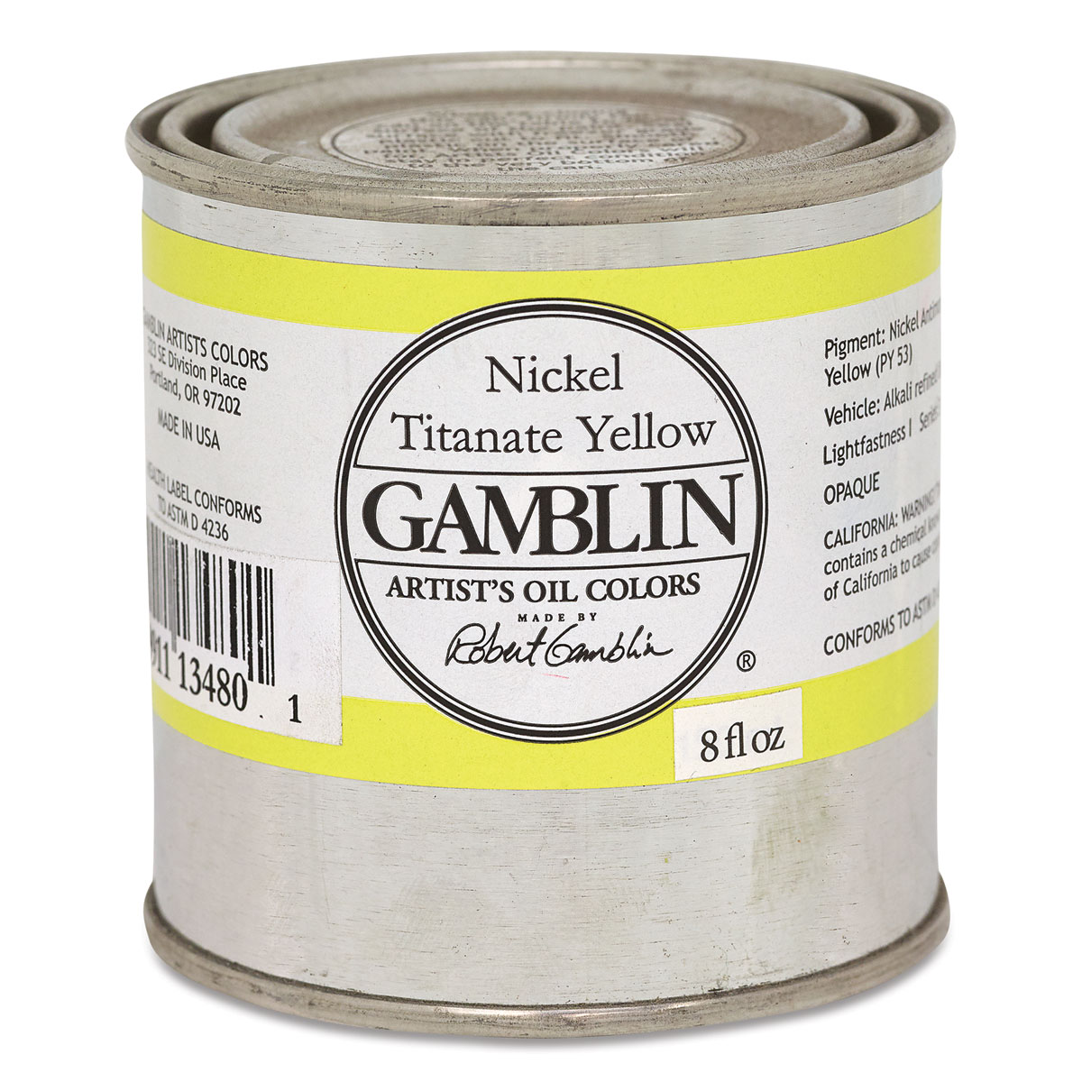 Gamblin Artist's Oil Color - Nickel Titanate Yellow, 8 oz can | Michaels