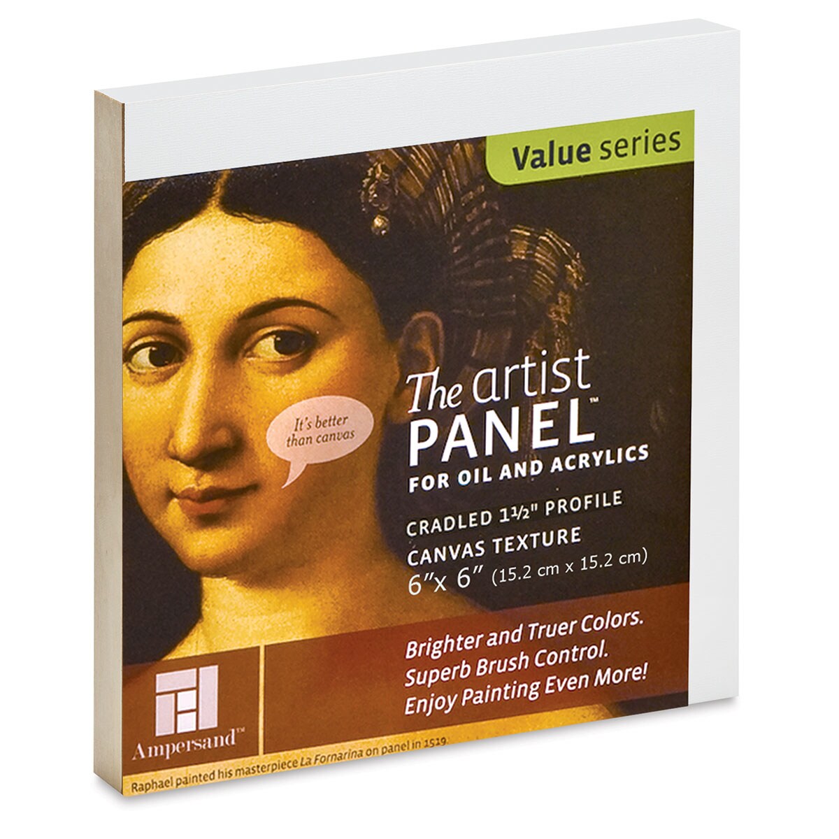 Ampersand Value Series Artist Panel - Textured, 6" x 6", 1-1/2" Cradle ...
