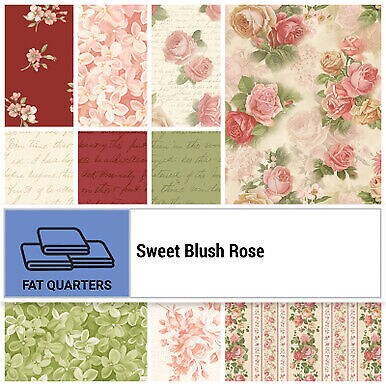 Sweet Blush Rose Floral Fat Quarter Bundle of 14 by P B Textiles Cotton ...