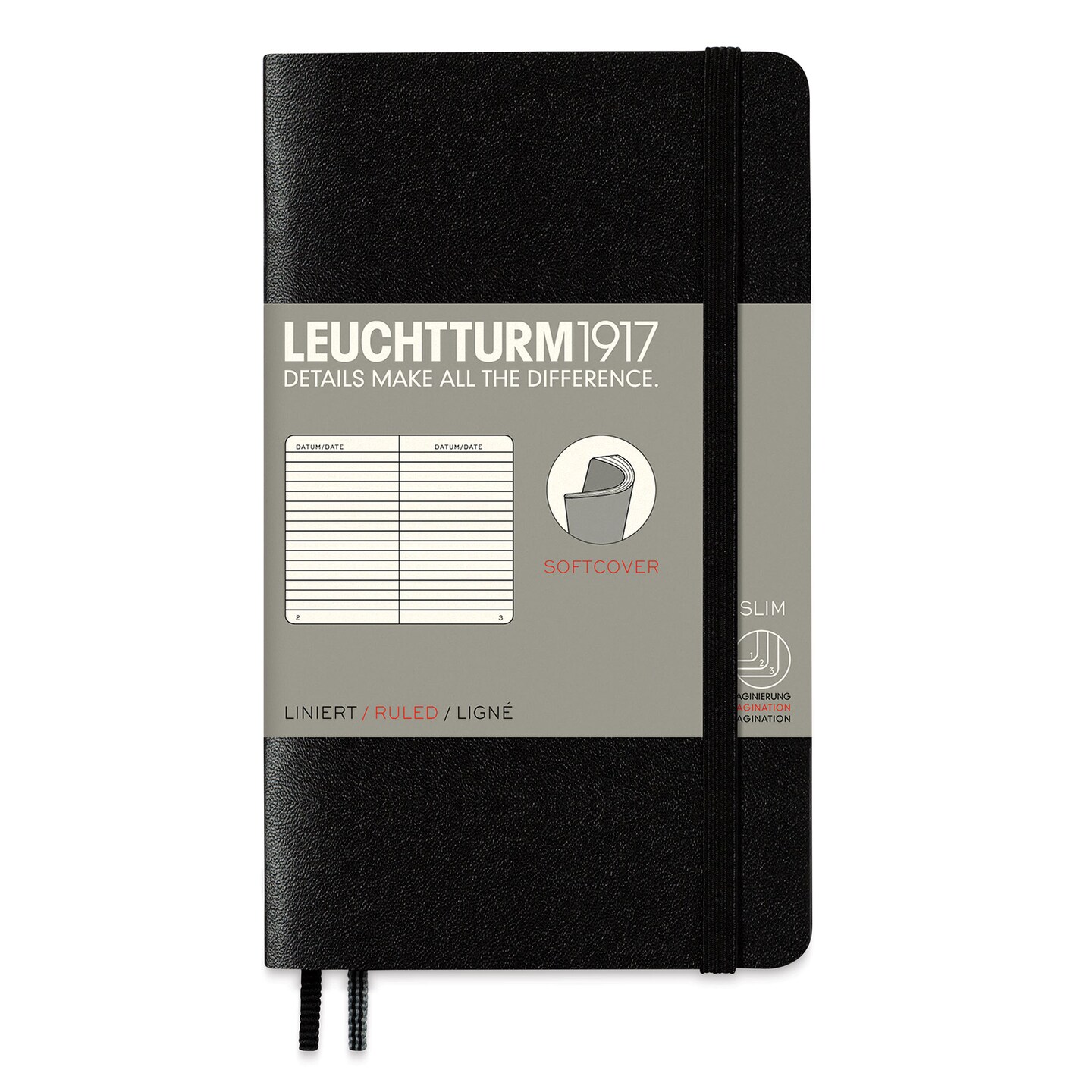Leuchtturm1917 Ruled Softcover Notebook - Black, 3-1/2" x 6" | Michaels