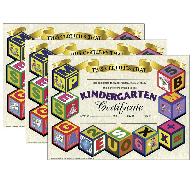 Kindergarten Certificate, 8.5" x 11", 30 Per Pack, 3 Packs | Michaels
