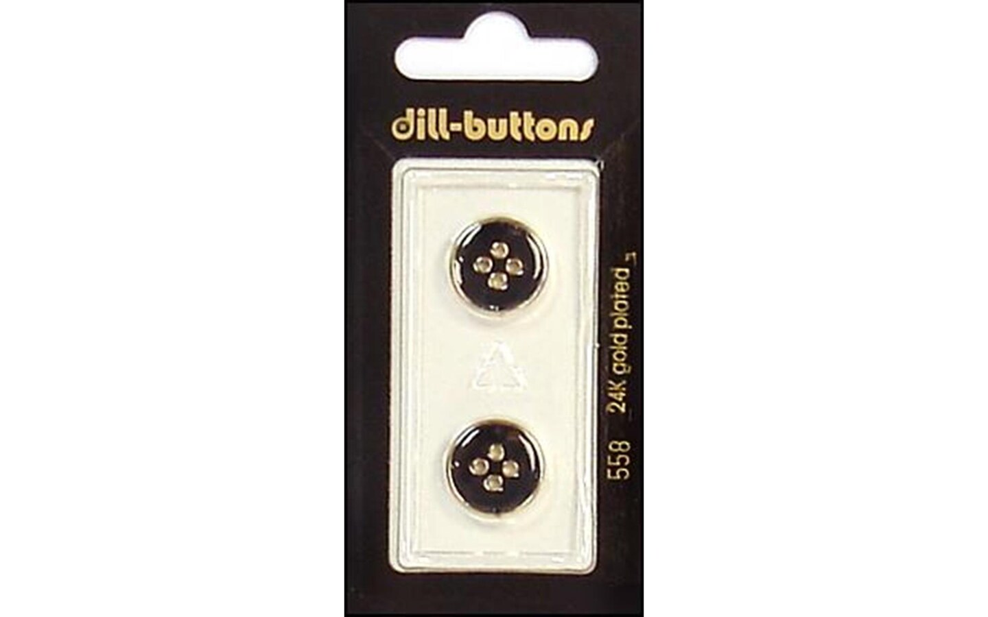 Dill Buttons 15mm 2pc 4 Hole Enamel Black/Gold | Michaels