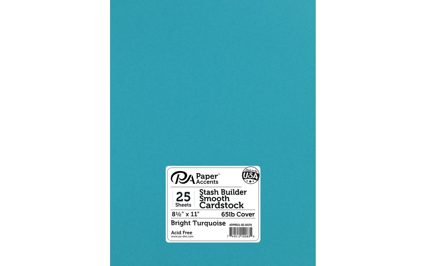 PA Paper Accents Stash Builder Cardstock 8.5" x 11" Bright Turquoise ...