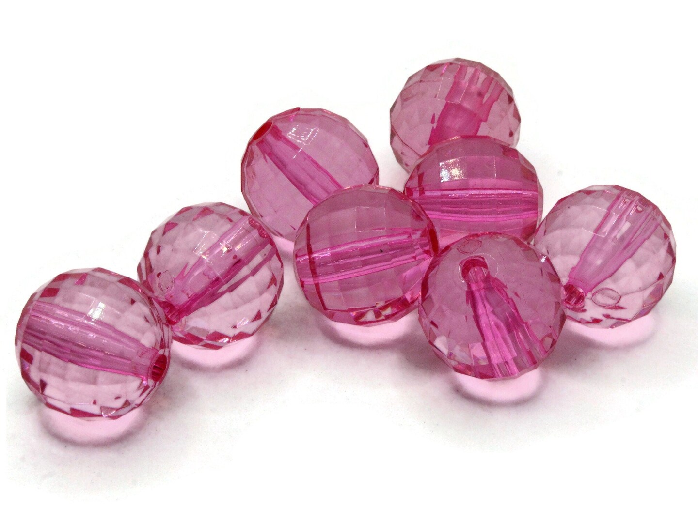 8 22mm Clear Bright Pink Faceted Round Acrylic Beads | Michaels