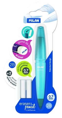 MILAN CAPSULE TOUCH MECHANICAL PENCIL & 2 ERASERS CARDED | Michaels