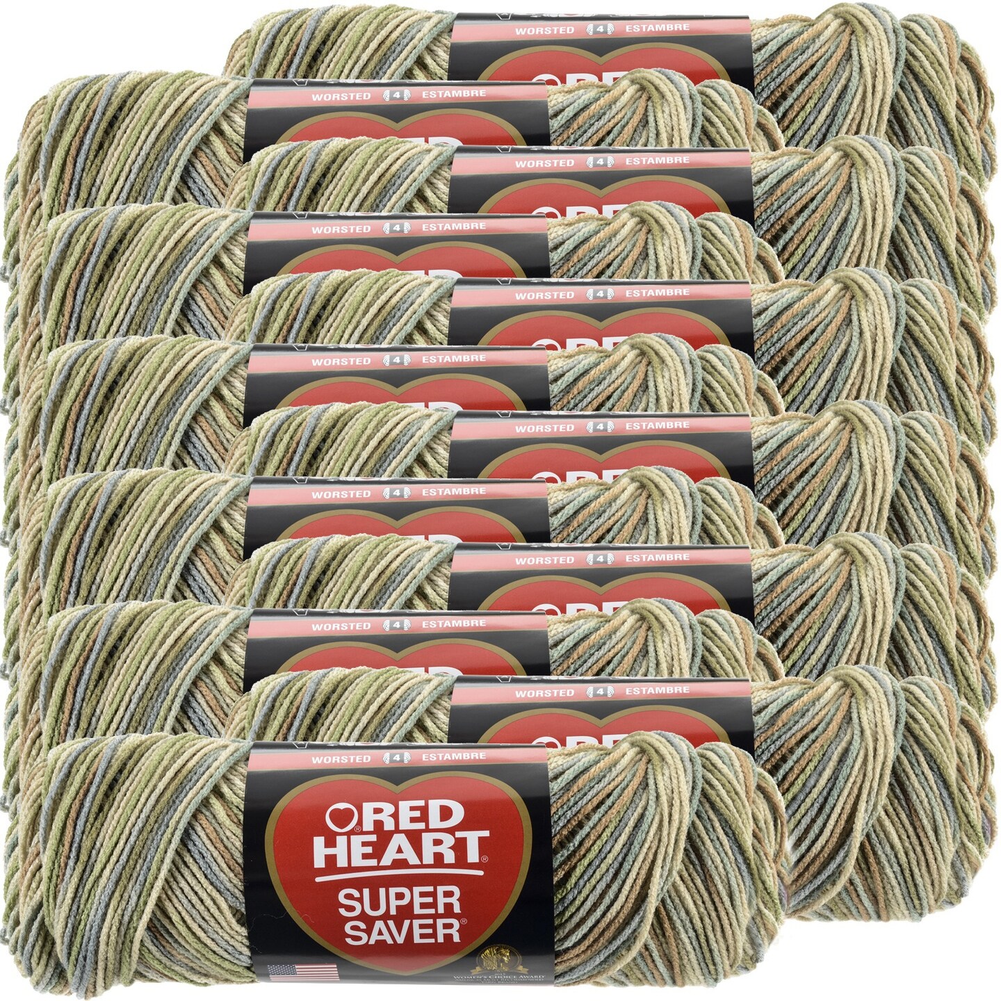 Multipack of 12 - Red Heart Super Saver Yarn-Aspen, Count: 12 | Michaels