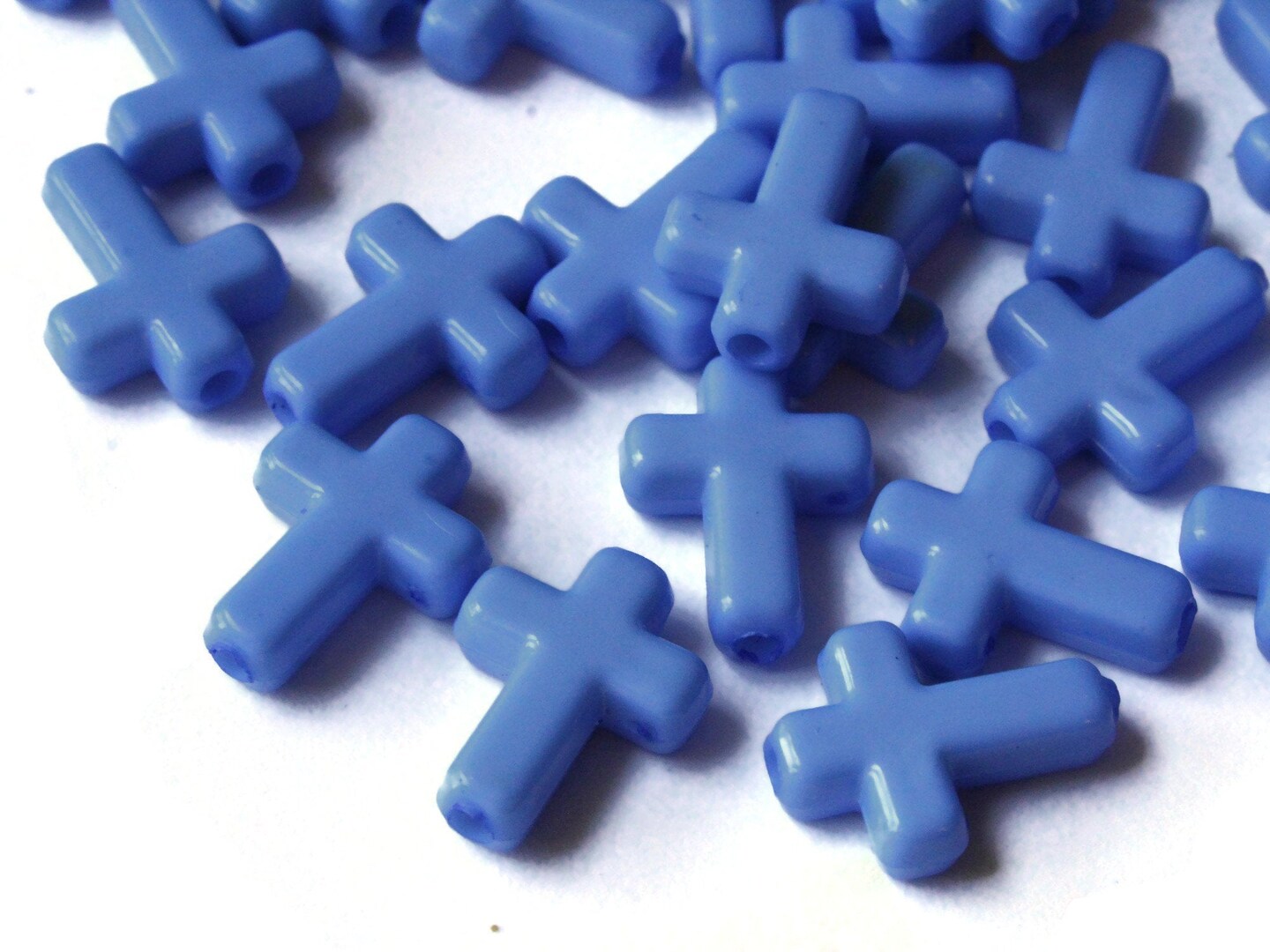 50 16mm Blue Plastic Cross Beads Christian Beads | Michaels