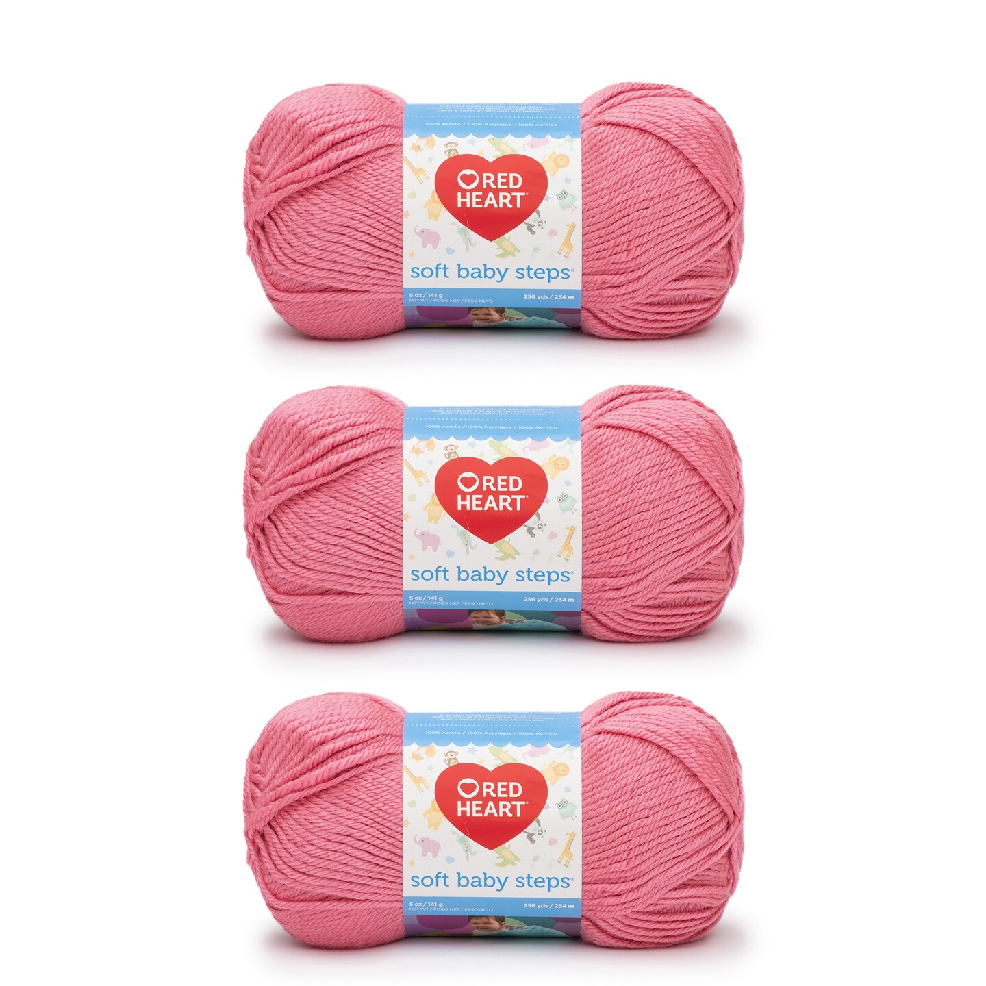 Red Heart Soft Baby Steps Strawberry Yarn - 3 Pack of 141g/5oz ...