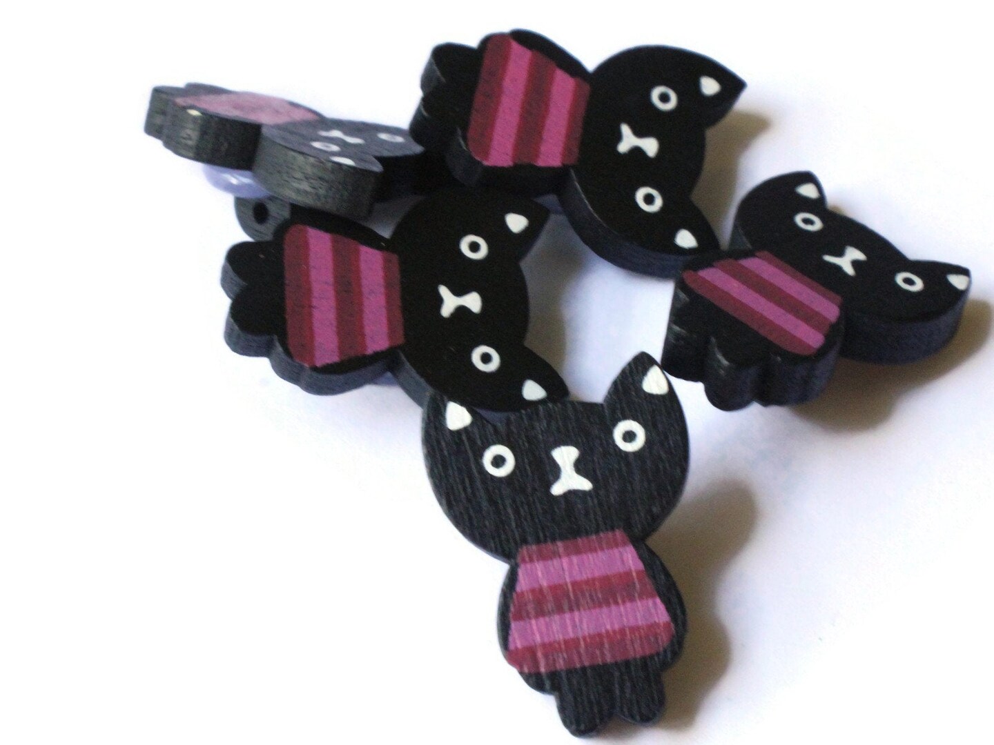 5 24mm Black Cat Wooden Shank Buttons Kitten Buttons | Michaels