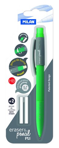 MILAN PL1 TOUCH .7MM MECHANICAL HB PENCIL & 2 ERASERS CARDED | Michaels