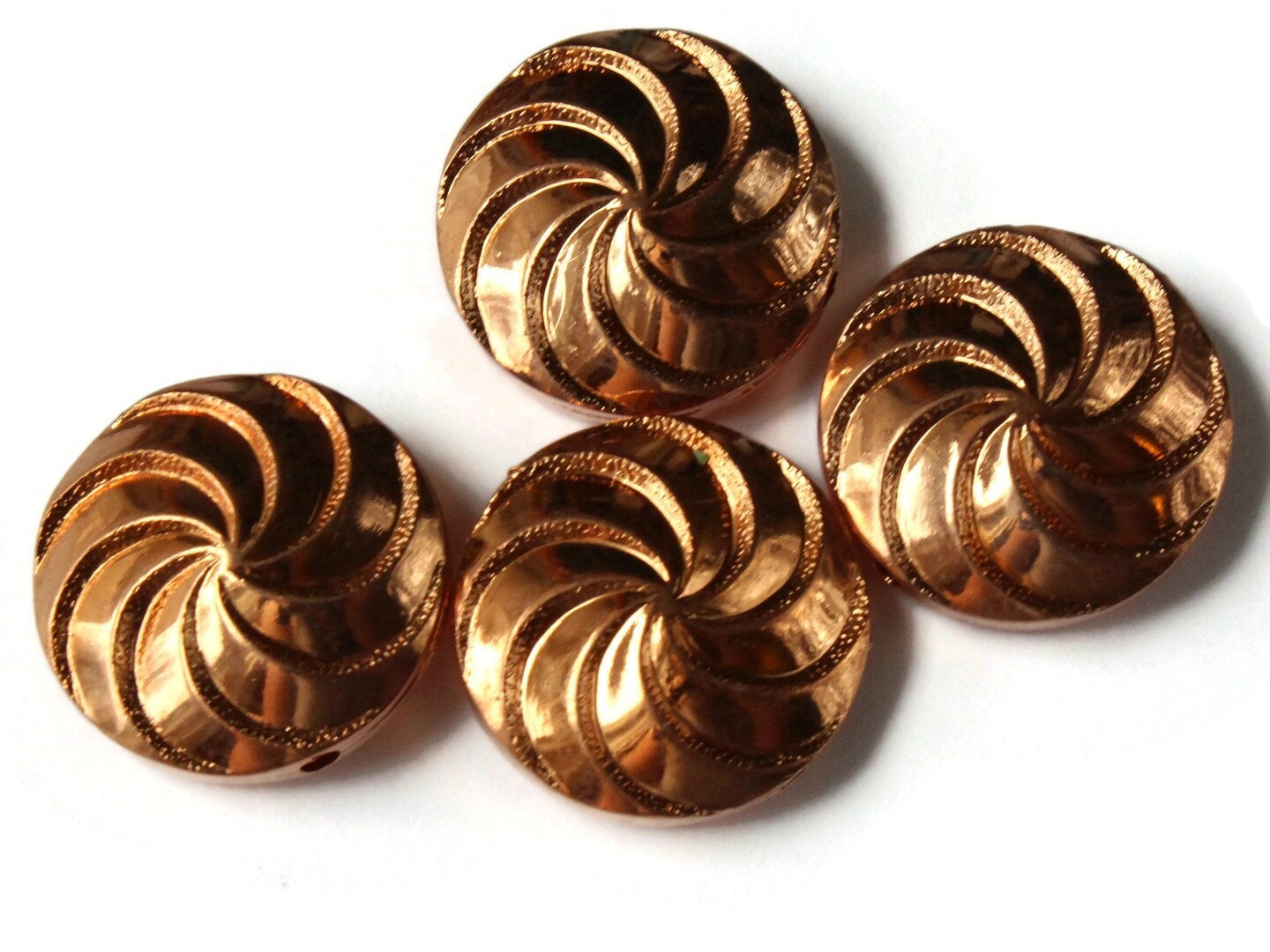 4 19mm Red Copper Plated Plastic Pinwheel Coin Beads | Michaels