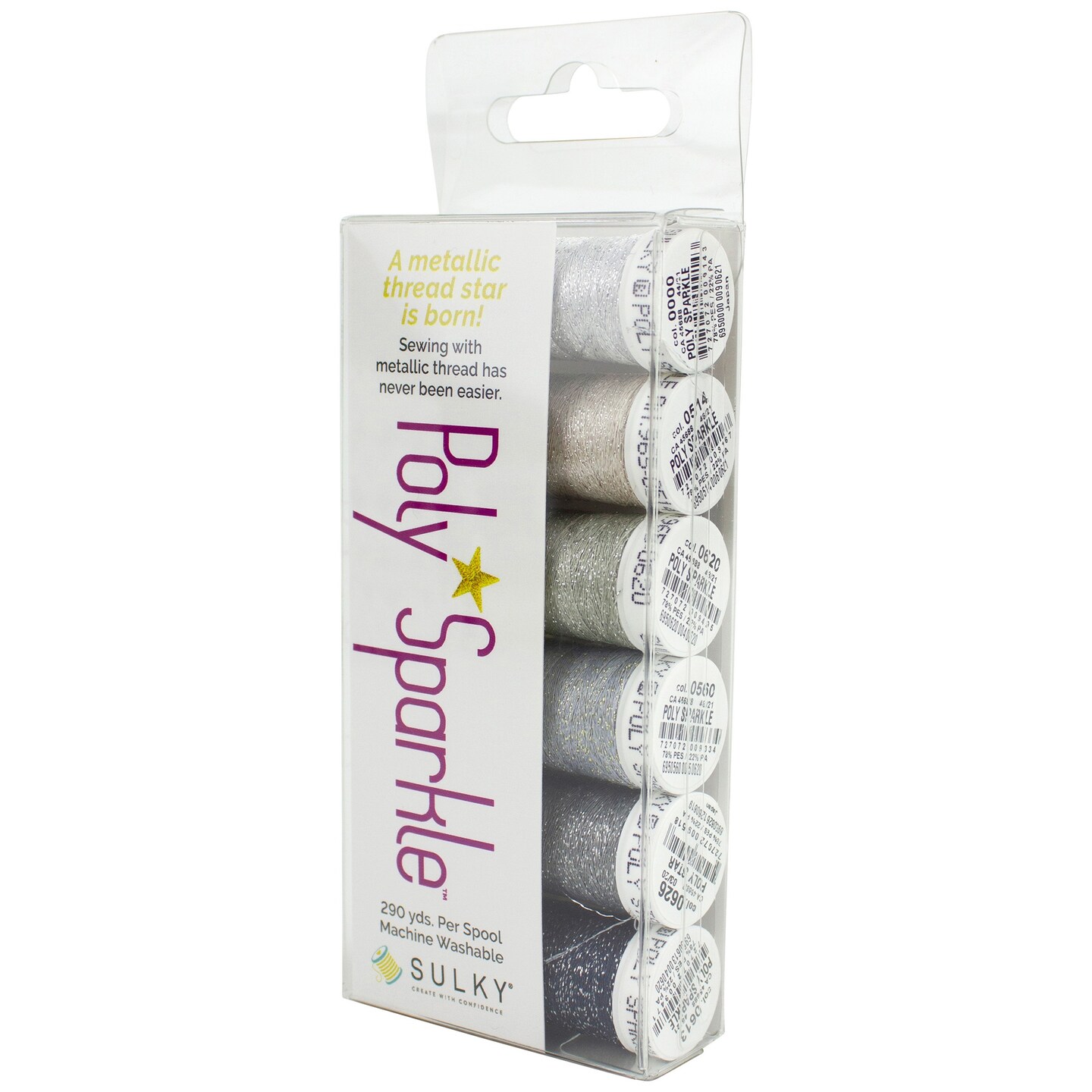Sulky 30wt Poly Sparkle Thread 6/Pkg-Silver Sampler Assortment | Michaels