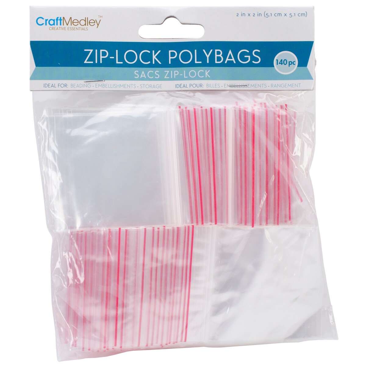 Craft Medley Ziplock Polybags 140/Pkg-2"X2" Clear | Michaels