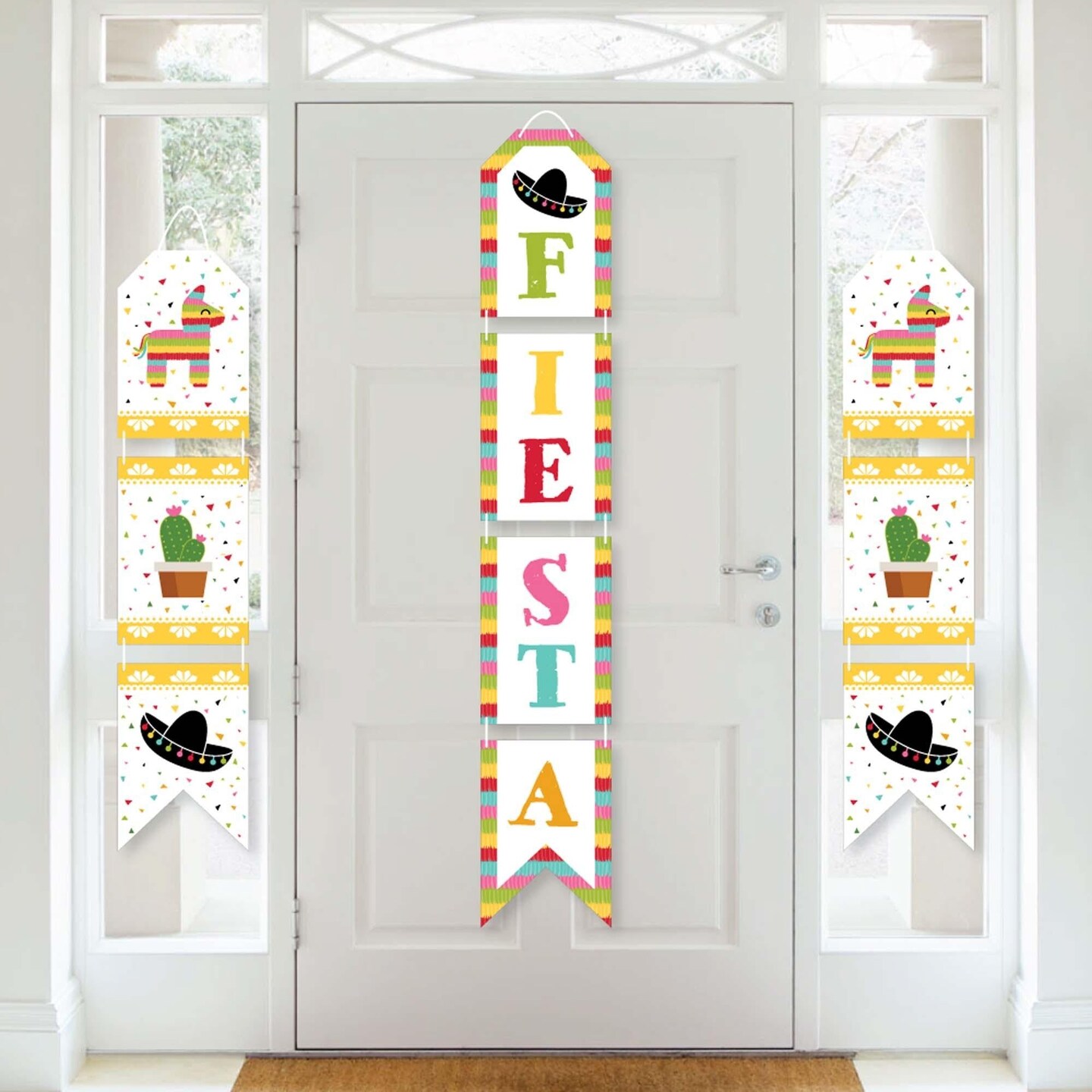 Big Dot of Happiness Let's Fiesta - Hanging Vertical Paper Door Banners ...