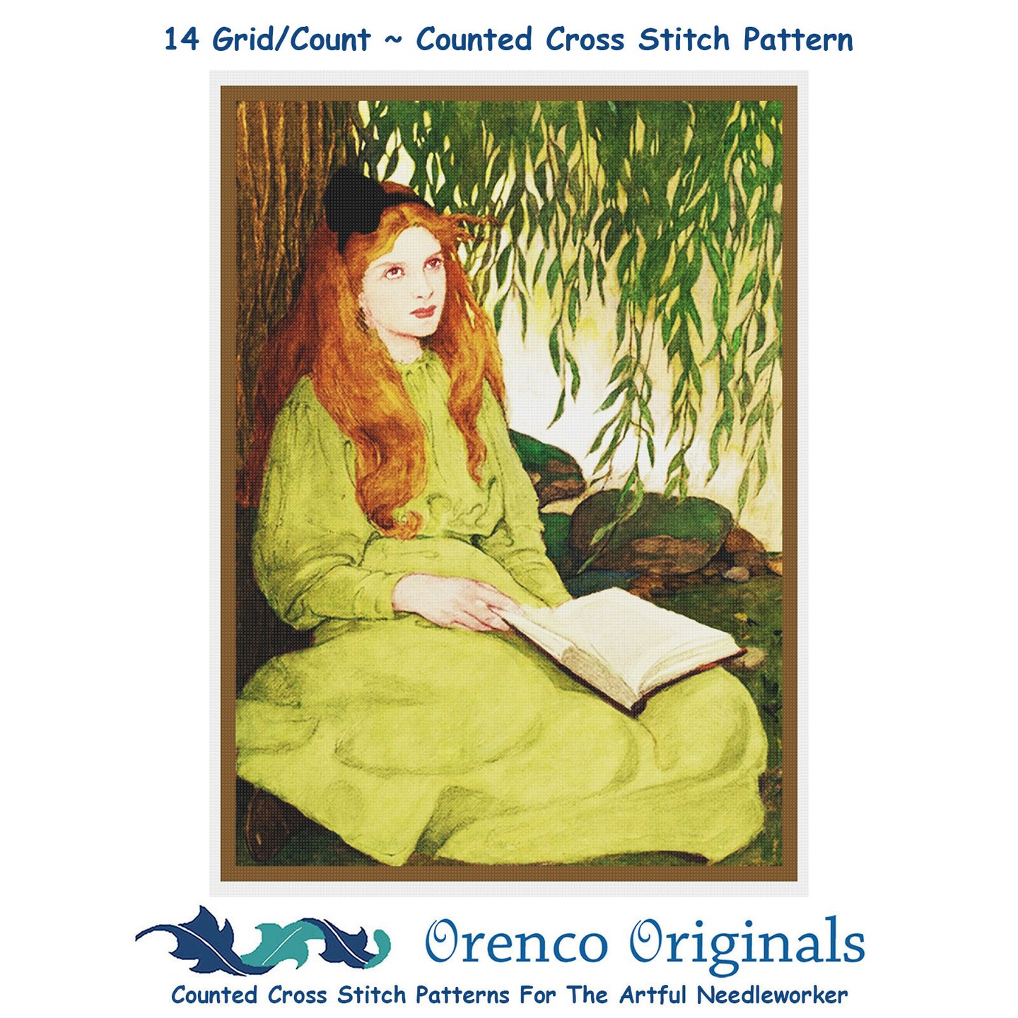 A Girl Reading Willow Tree by Jessie Willcox Smith Counted Cross Stitch ...