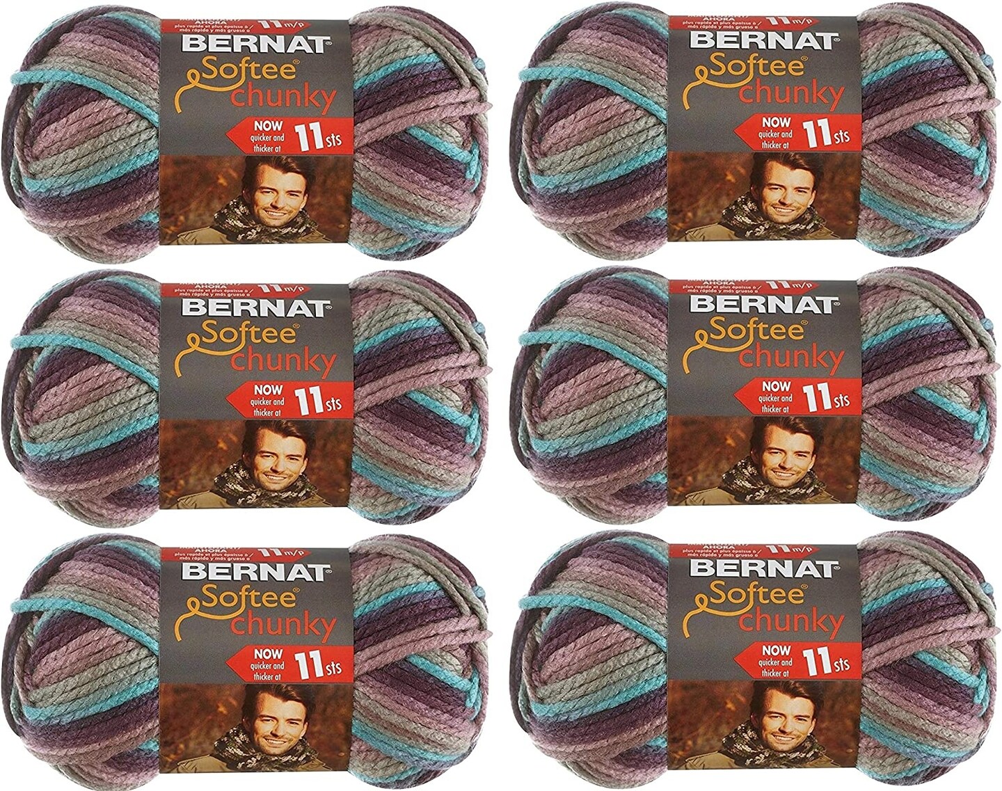(Pack of 6) Bernat Softee Chunky Ombre Yarn-Shadow | Michaels