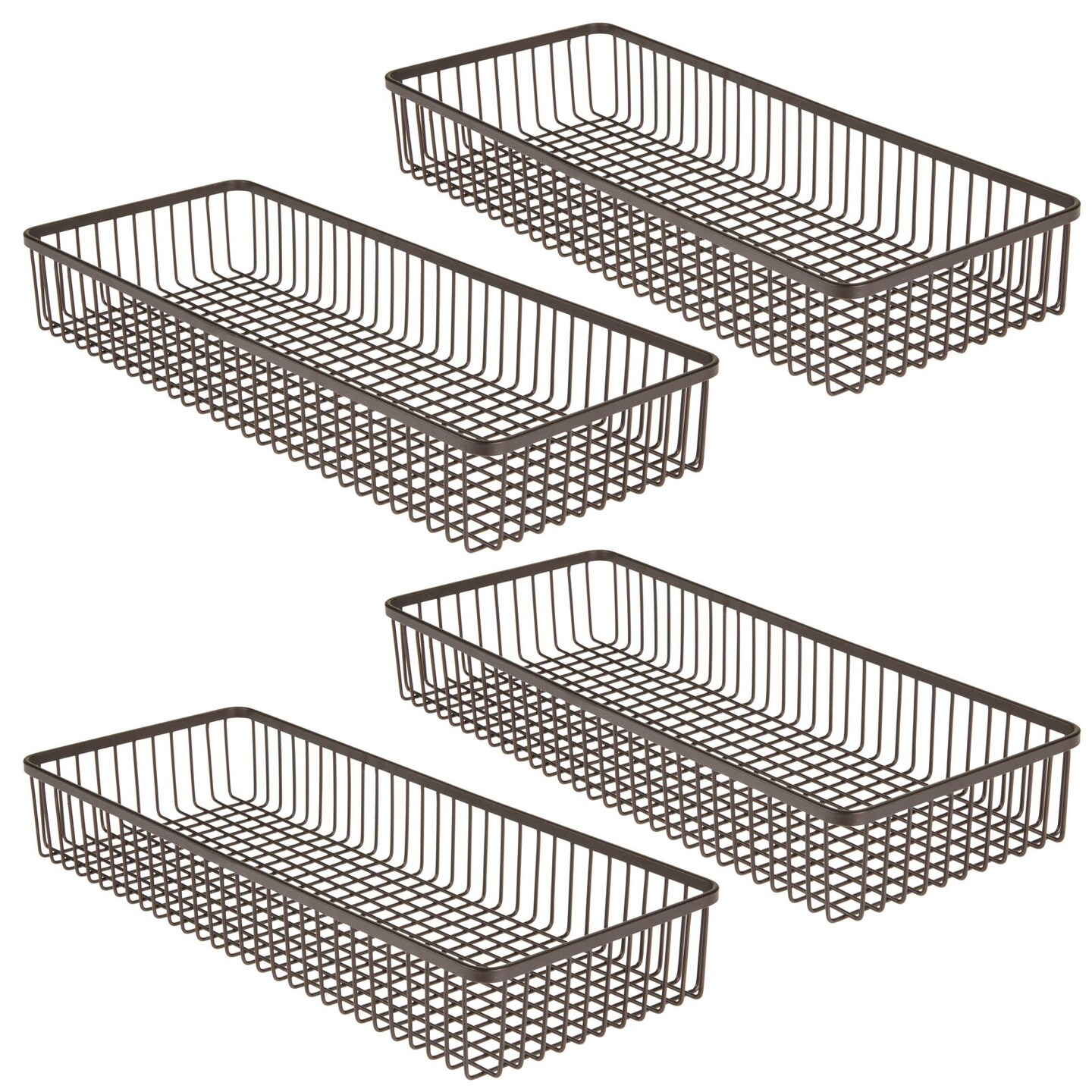 mDesign Metal Kitchen Cabinet Drawer Organizer Tray, 4 Pack | Michaels