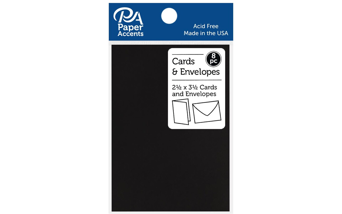 Card & Env 2.5x3.5 Smooth 65lb 8pc Deep Black | Michaels