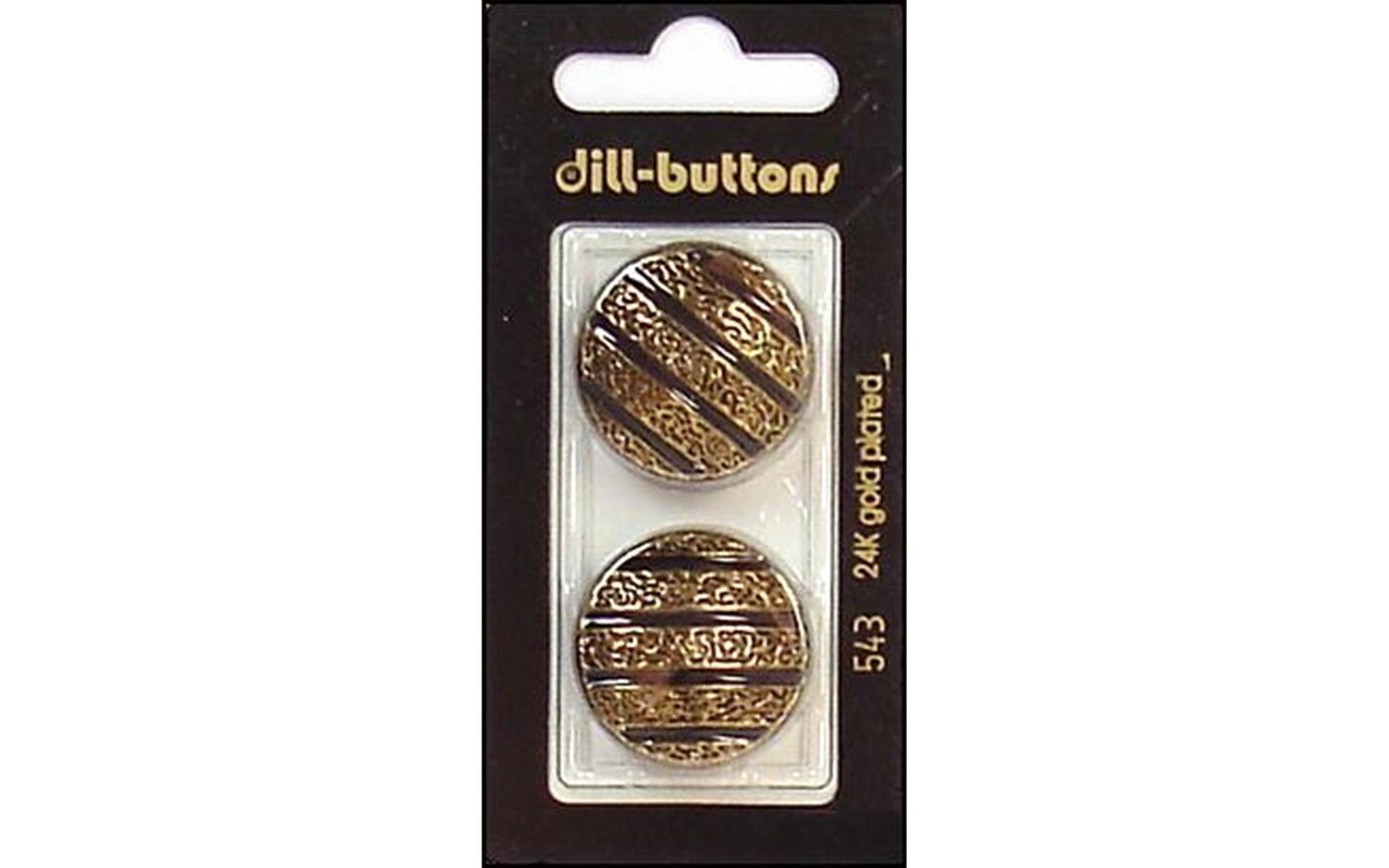 Dill Buttons 25mm 2pc Shank Enamel Black/Gold | Michaels