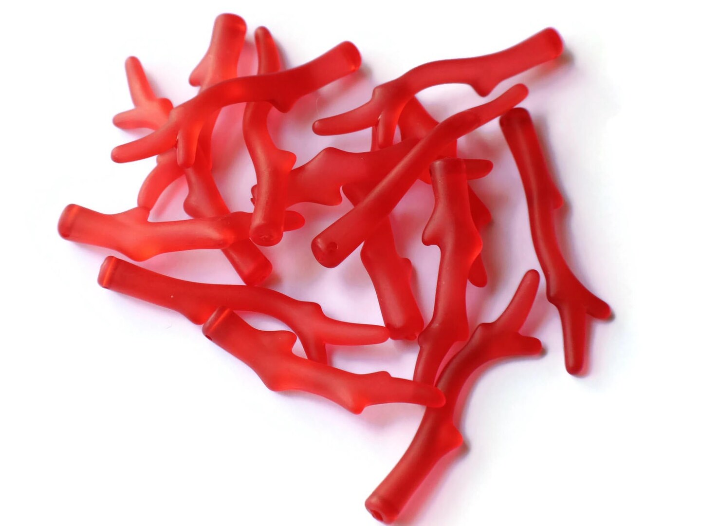 15 47mm and 57mm Frosted Red Acrylic Branch Beads | Michaels