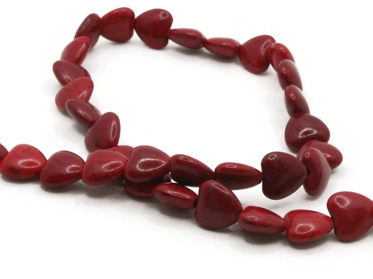 35 12mm Dyed Burgundy Red Howlite Stone Heart Beads | Michaels