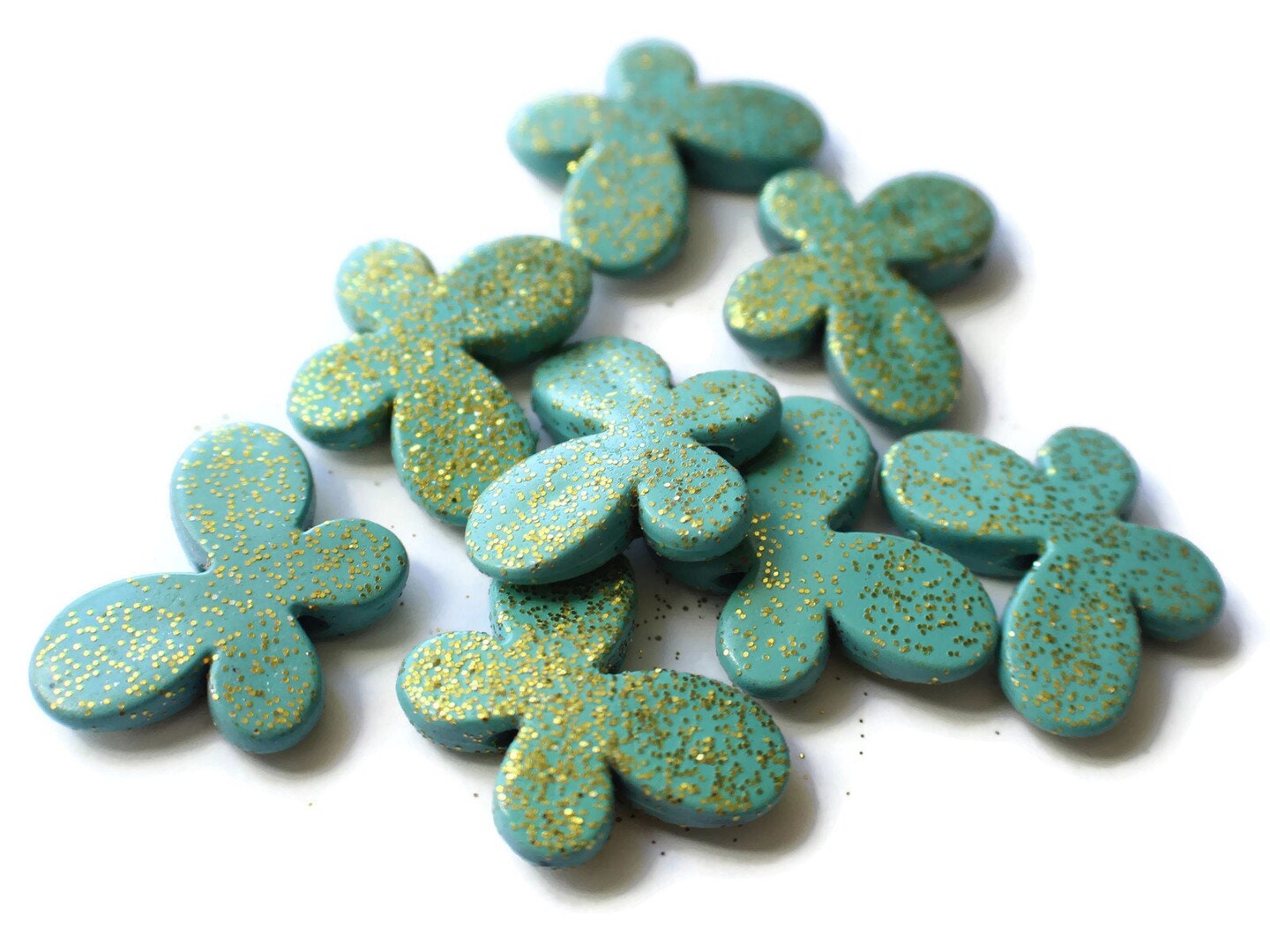 8 30mm Sky Blue Butterfly Sparkly Plastic Beads | Michaels