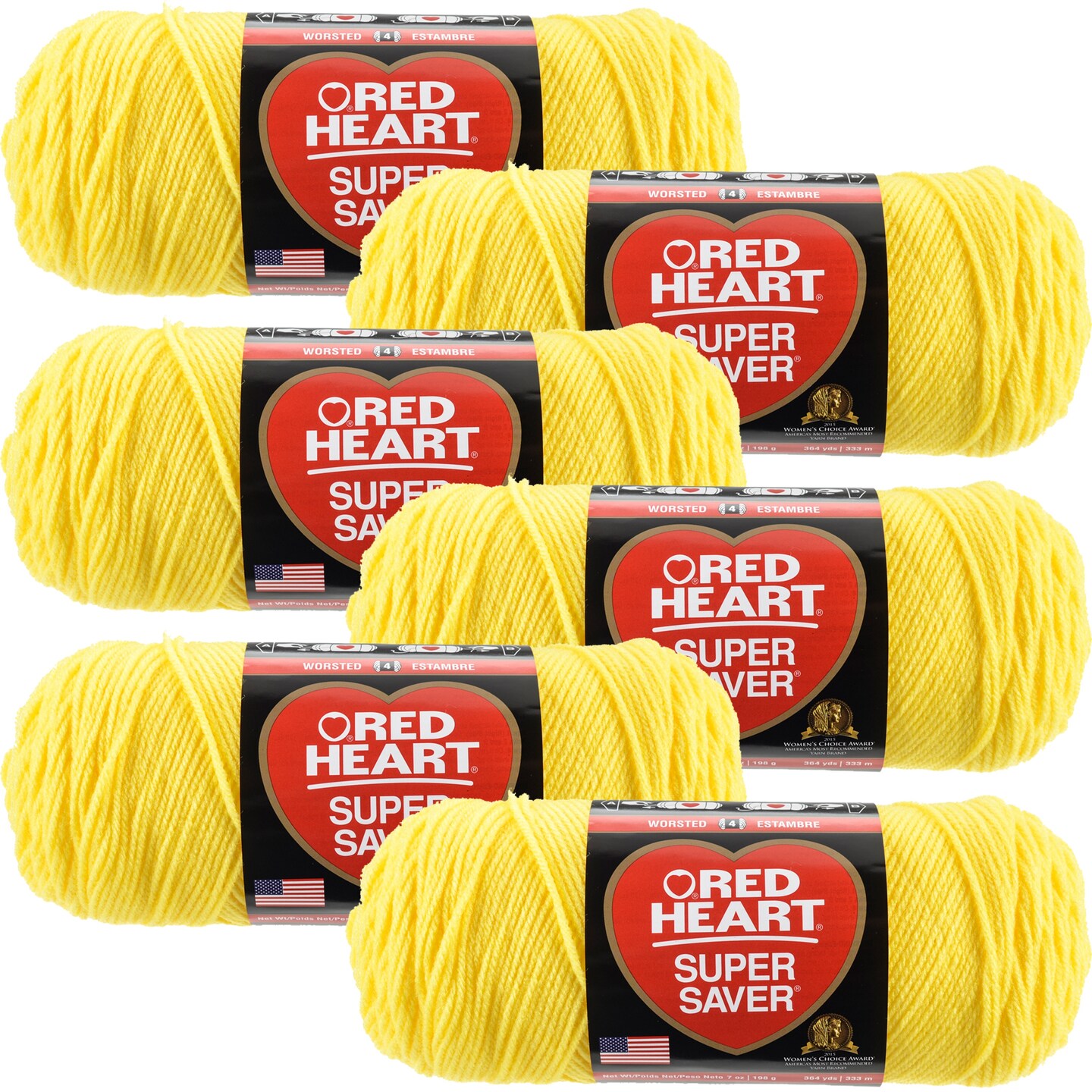 Multipack of 6 - Red Heart Super Saver Yarn-Bright Yellow | Michaels