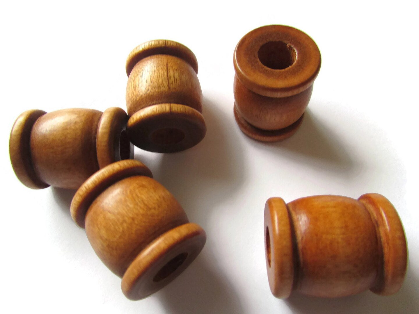 5 22mm Brown Wooden Drum Beads Vintage Wood Spool Beads | Michaels