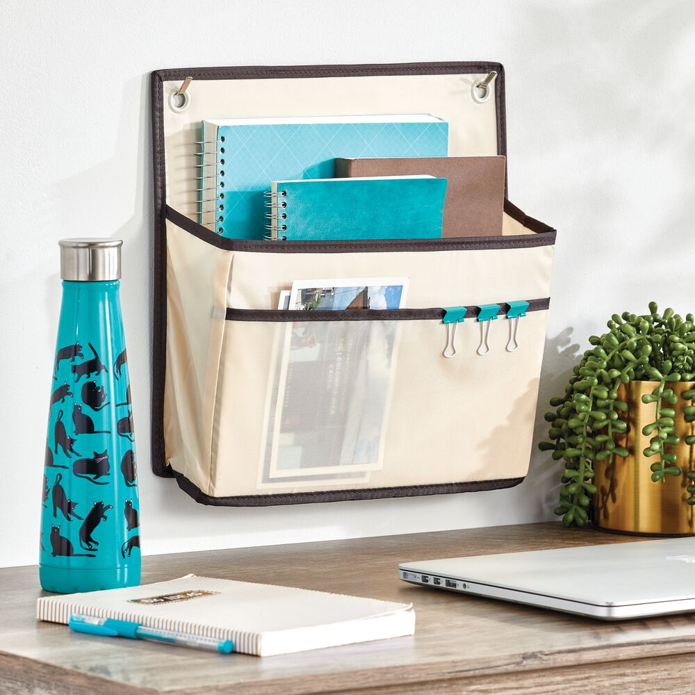 mDesign Hanging Office Cubicle Storage Organizer, 2 Pocket | Office ...