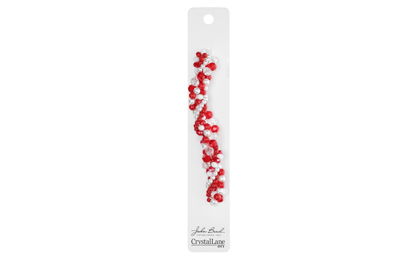 John Bead Crystal Lane Twisted Bead String Red And White, 5 strands of ...