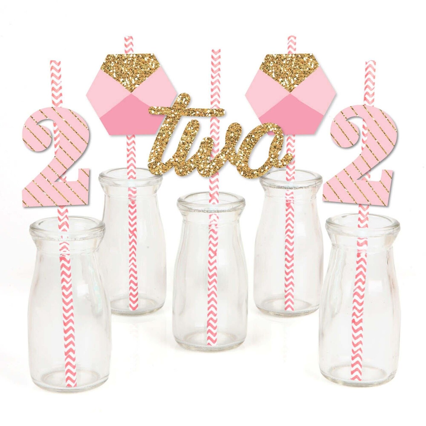 Big Dot of Happiness Two Much Fun Paper Straw Decor - Girl - 2nd ...